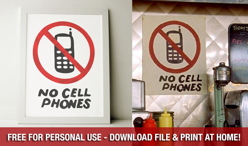 Make Your Kitchen Look Like Luke’s Diner: Free Printable “No Cell ...